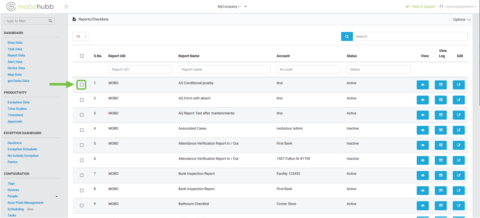 How to Delete Report/Checklist – mobohubb